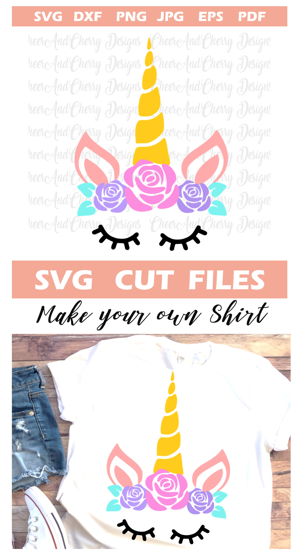 Unicorn Face With Flowers Svg for Girl Unicorn Birthday Svg | Etsy