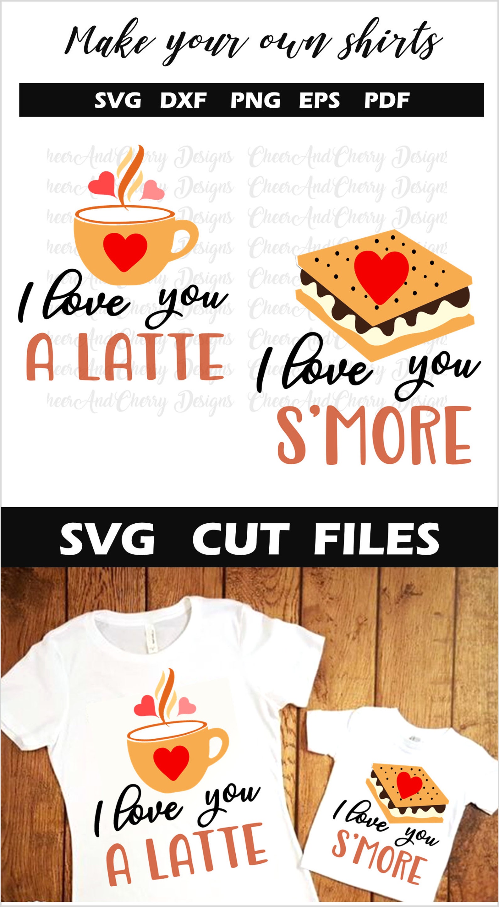 I Love You a Latte Svg I Love You Smore Svg Matching Shirts | Etsy