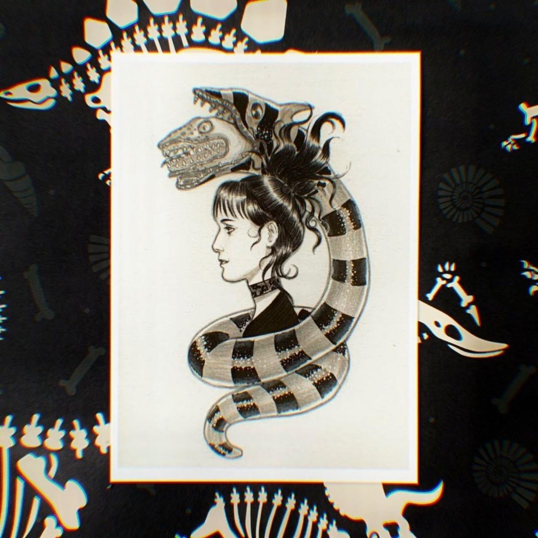Lydia and the Sandworm // Mini Print - Etsy