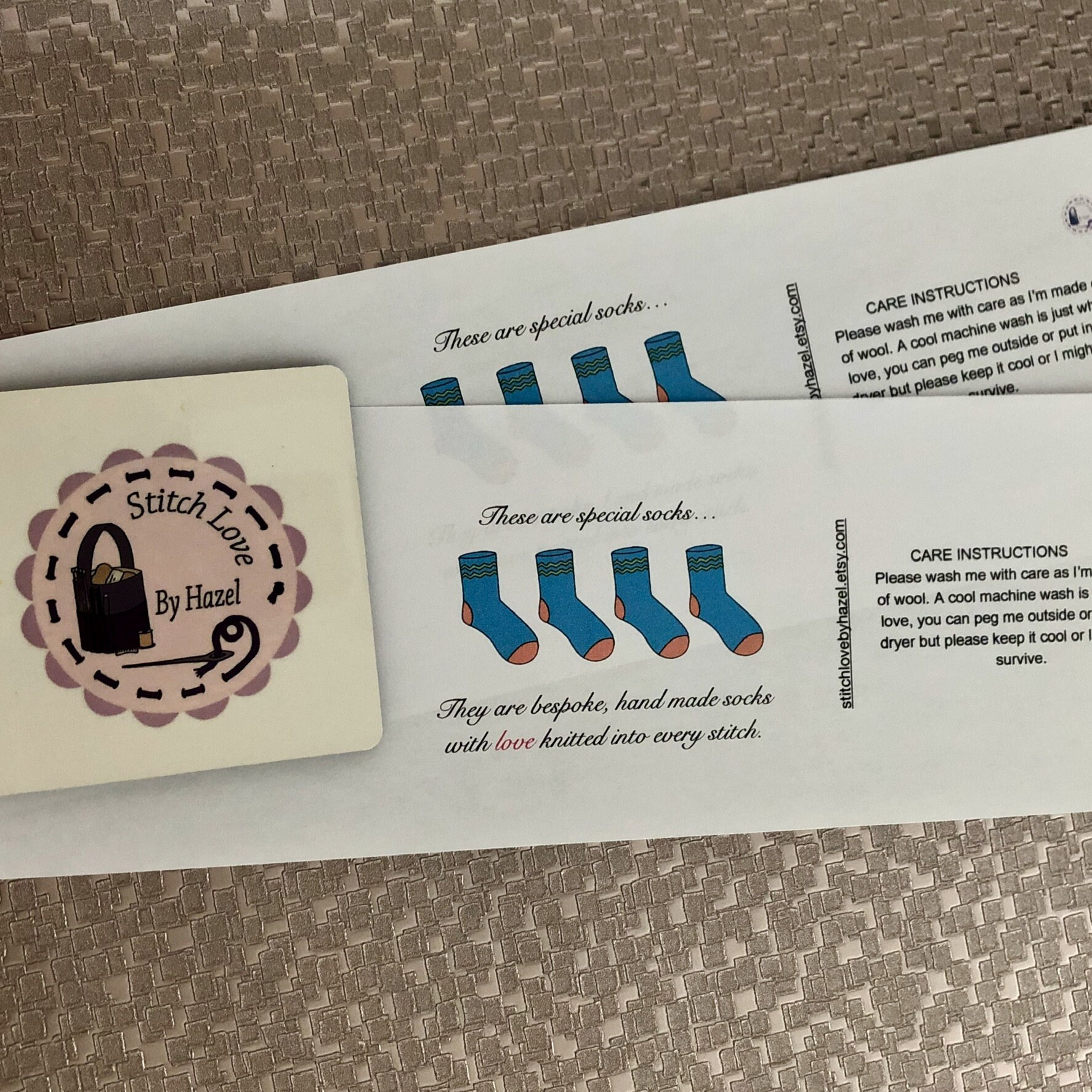 Printable Sock Label 3 Different Versions Sock Band Hand - Etsy