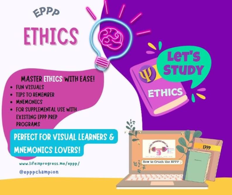 EPPP Visual Aid and Mnemonic Packet | Domain A: Ethics Review - Etsy