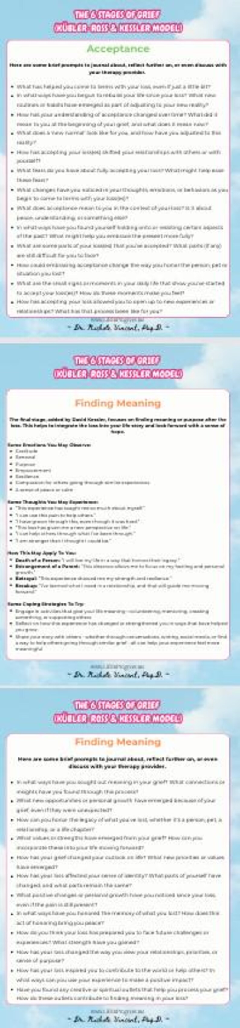Grief and Loss Stages Handout | Printable Grief Support Guide | Self ...
