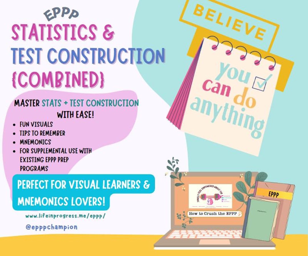 EPPP Statistics & Test Construction Visual Aid: Mnemonic Study Packet ...