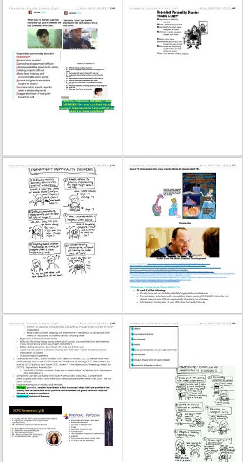 EPPP Visual Aid and Mnemonic Packet (to Supplement Your Studying ...