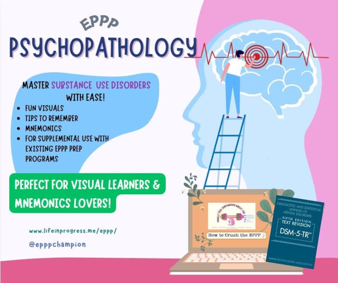 EPPP Psychopathology: Substance Use Disorders Visual Aid + Mnemonics ...