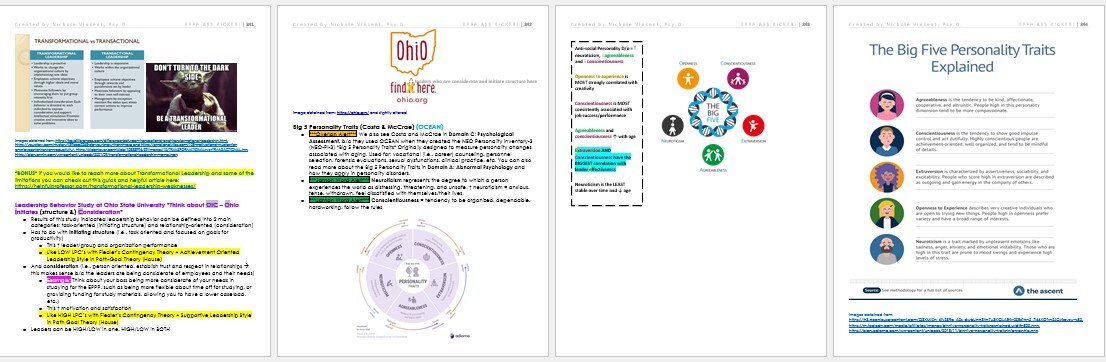 EPPP Leadership Mnemonic Visual Aid: I/O Theories Study Guide (digital ...