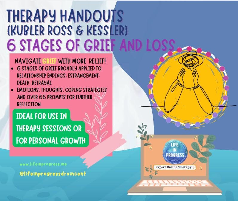 Grief and Loss Stages Handout | Printable Grief Support Guide | Self ...