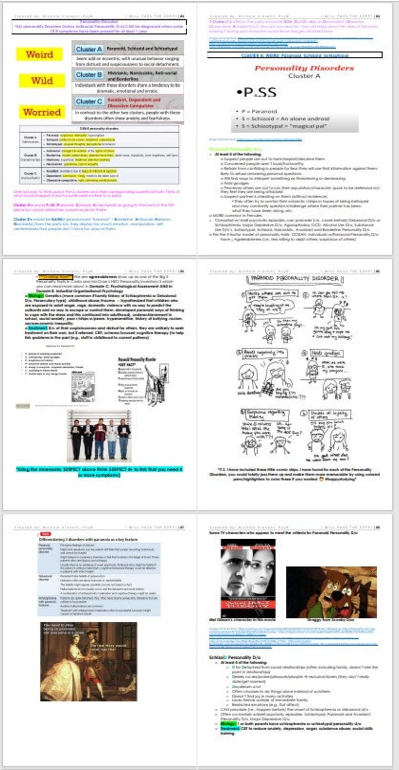 EPPP Visual Aid and Mnemonic Packet (to Supplement Your Studying ...
