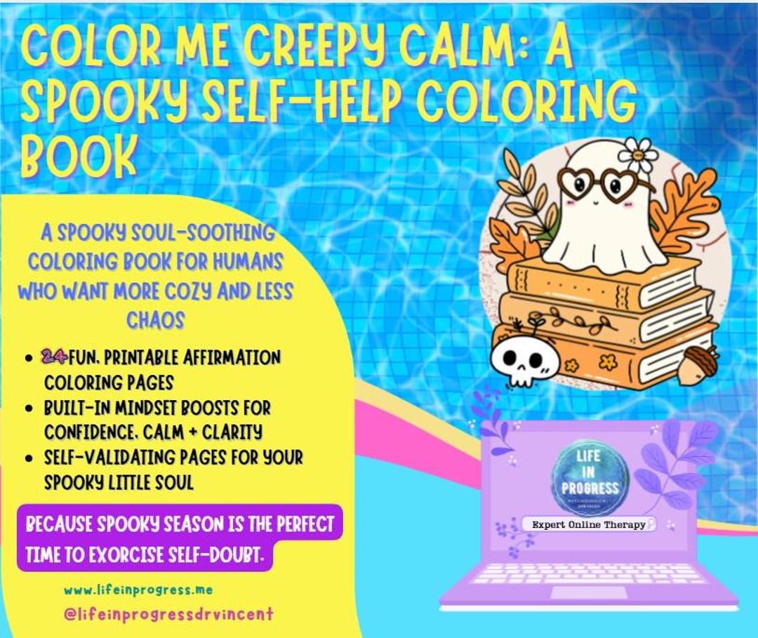 Spooky Self-help Adult Coloring Book: Anxiety & Burnout Relief (PDF ...