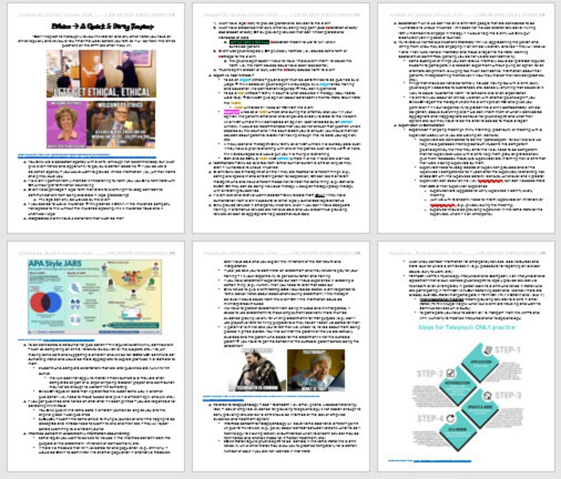 EPPP Visual Aid and Mnemonic Packet | Domain A: Ethics Review - Etsy