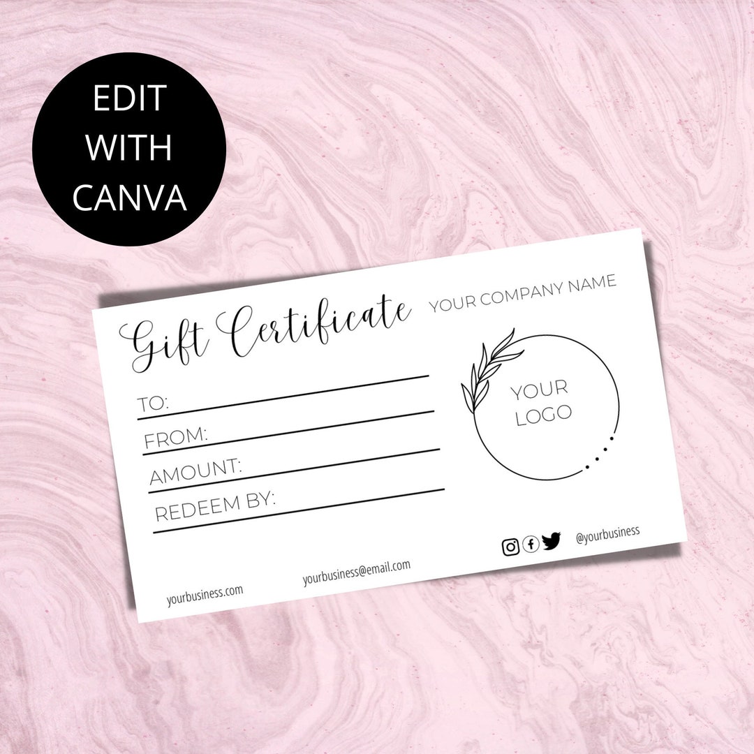 Canva Gift Voucher Template, Printable Ticket, Editable Gift Card ...