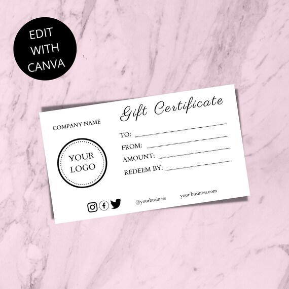 Canva Gift Voucher Template Printable Ticket Editable Gift | Etsy