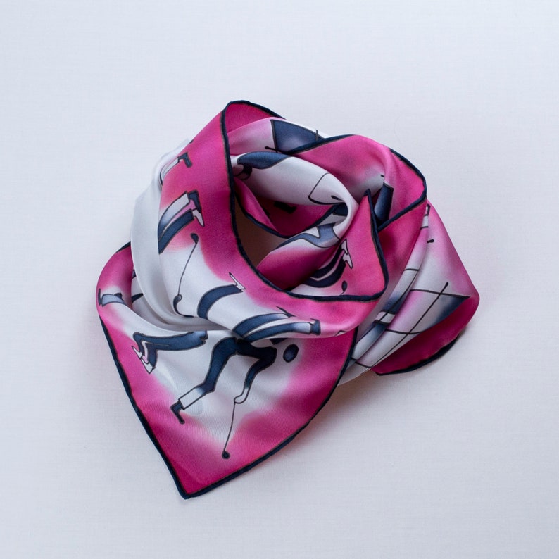 Hand Painted Silk Twill Small Square Neck Scarf Unique - Etsy