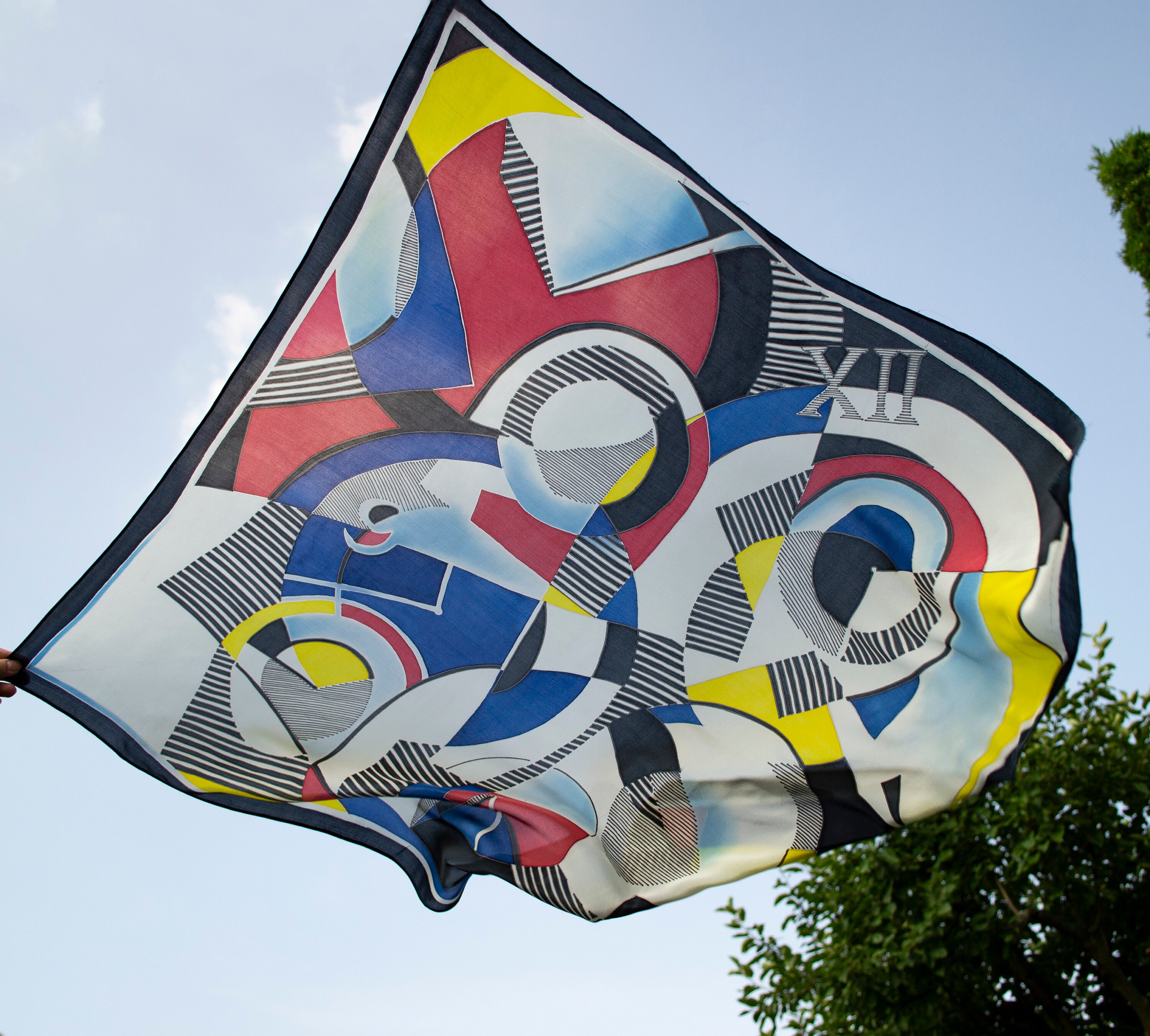 Modern Design Hand Painted Square Silk Scarf, 33x33 In. - Etsy