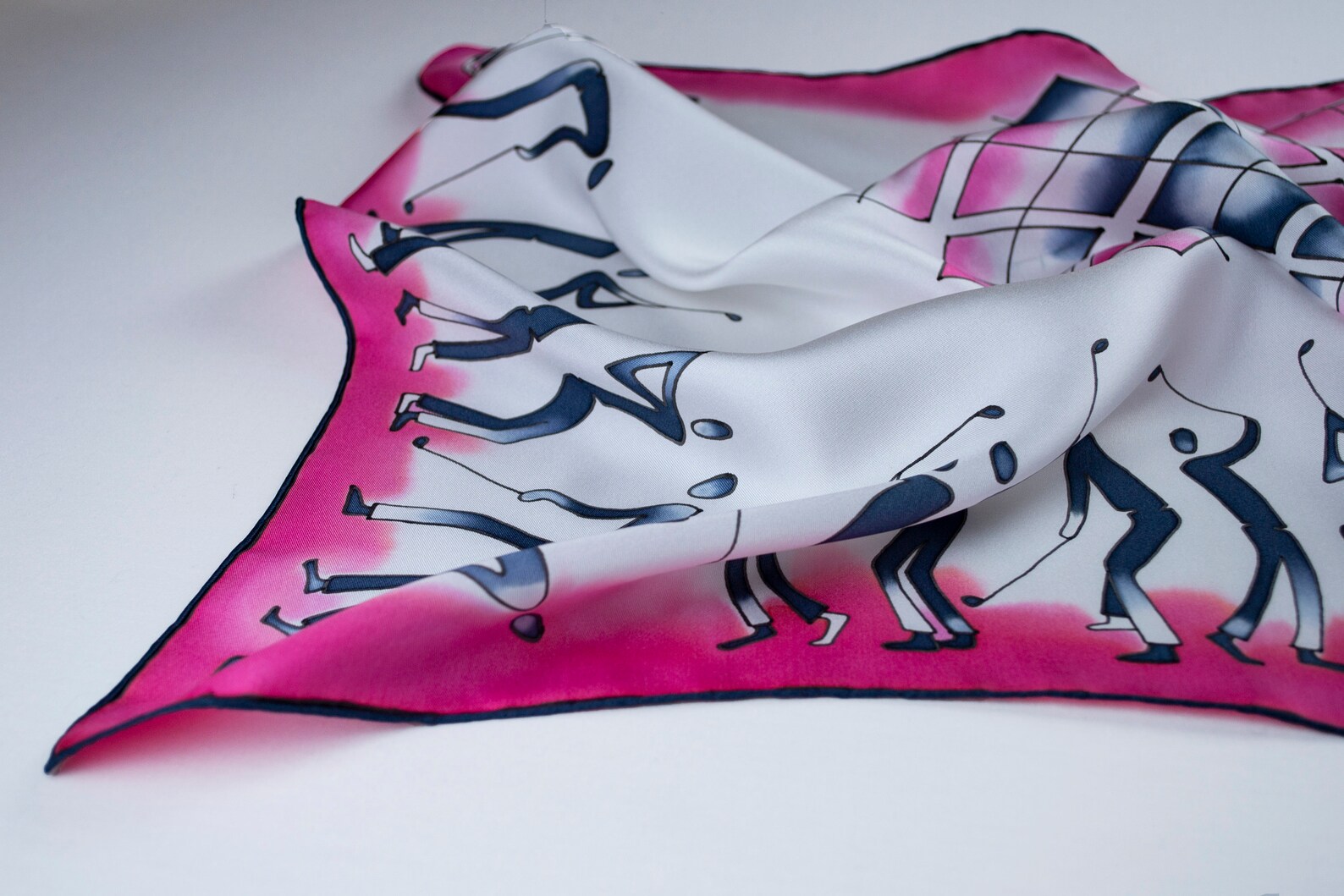 Hand Painted Silk Twill Small Square Neck Scarf Unique - Etsy