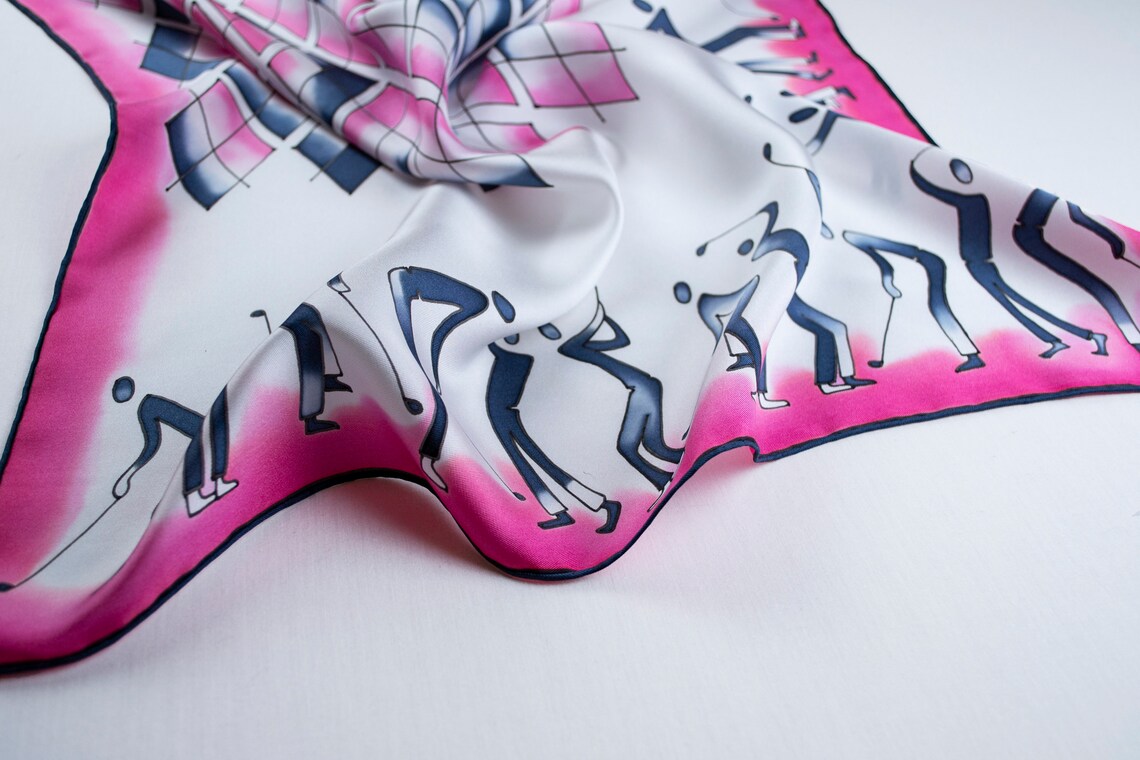 Hand Painted Silk Twill Small Square Neck Scarf Unique - Etsy