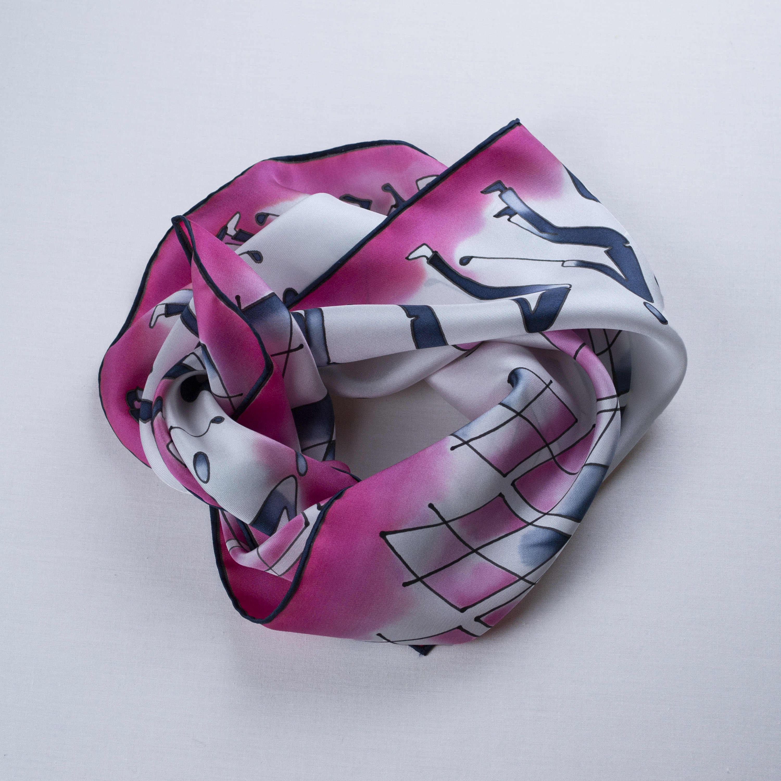 Hand Painted Silk Twill Small Square Neck Scarf Unique - Etsy