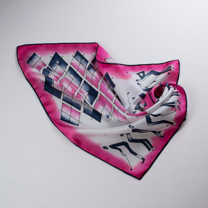 Hand Painted Silk Twill Small Square Neck Scarf Unique - Etsy