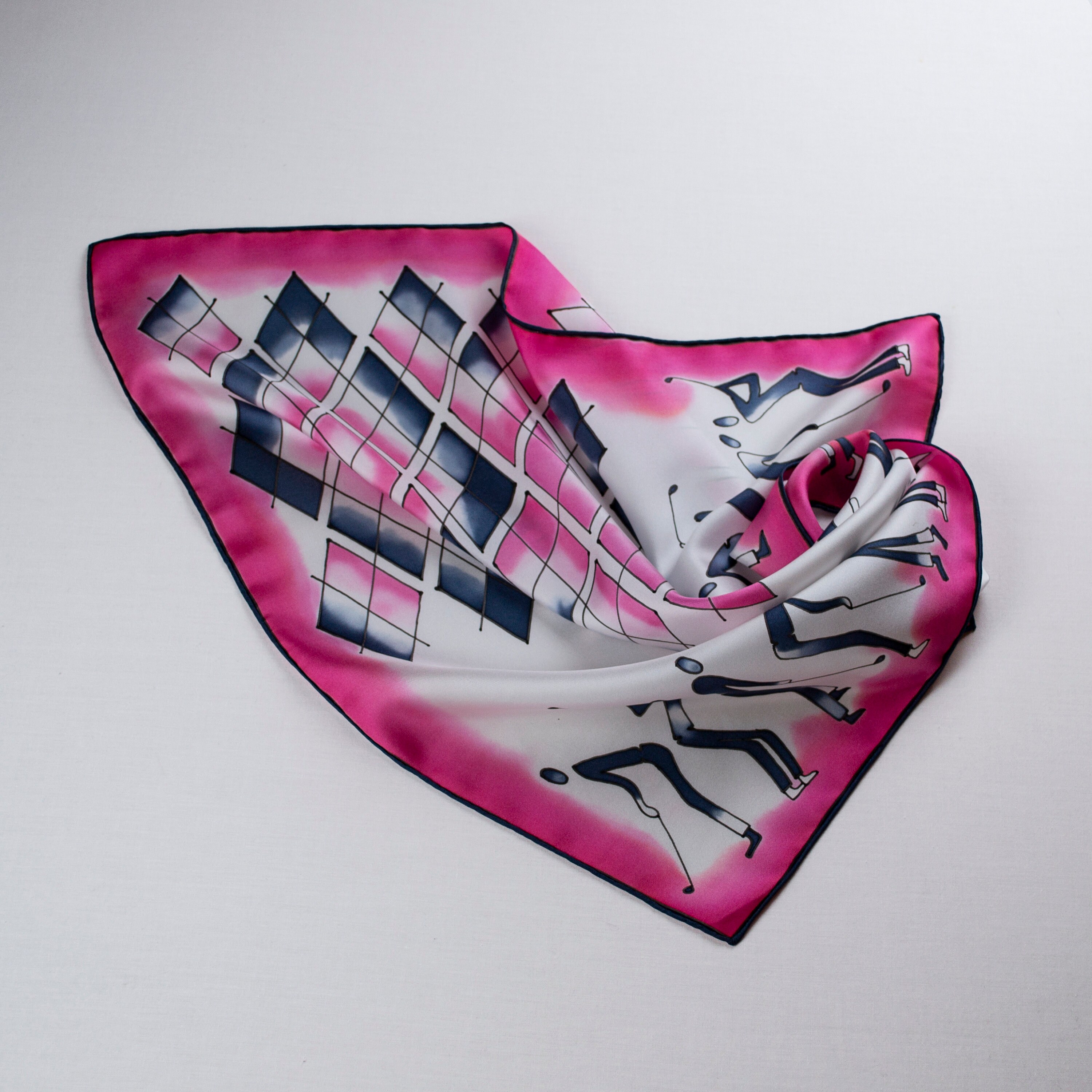 Hand Painted Silk Twill Small Square Neck Scarf Unique - Etsy