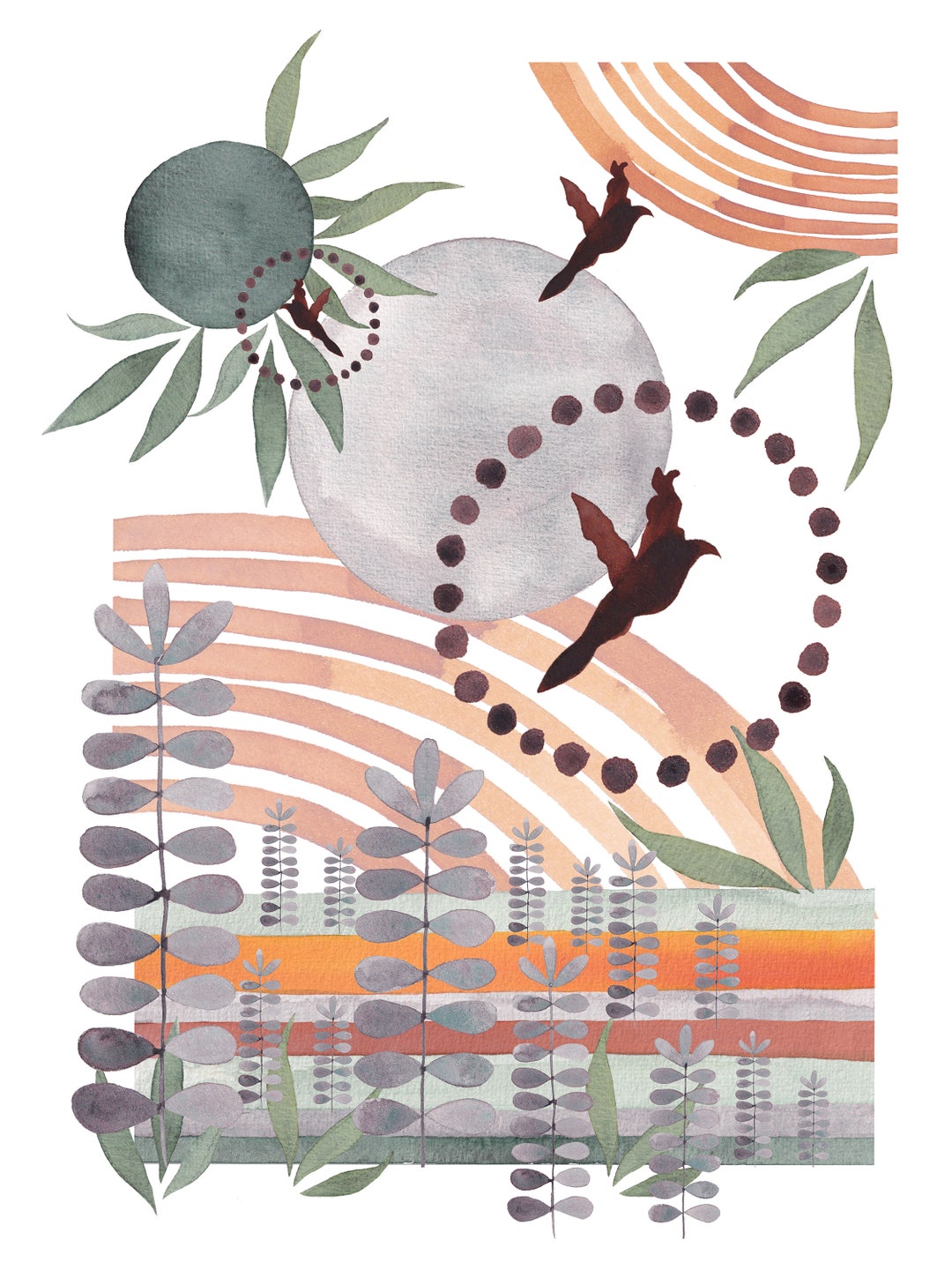 Boho Bird Wall Art / Printable Art / Boho Digital Download / Dreamy ...