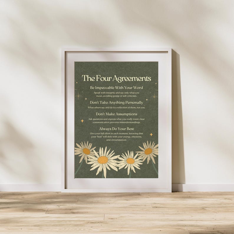 The Four Agreements Printable Poster | Digital Download - Etsy