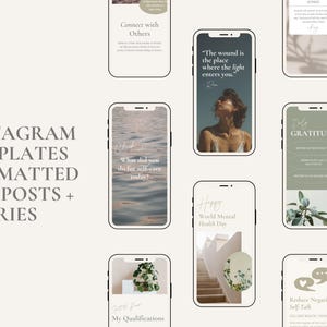 Therapist Social Media Templates, Psychologist, Mental Health ...