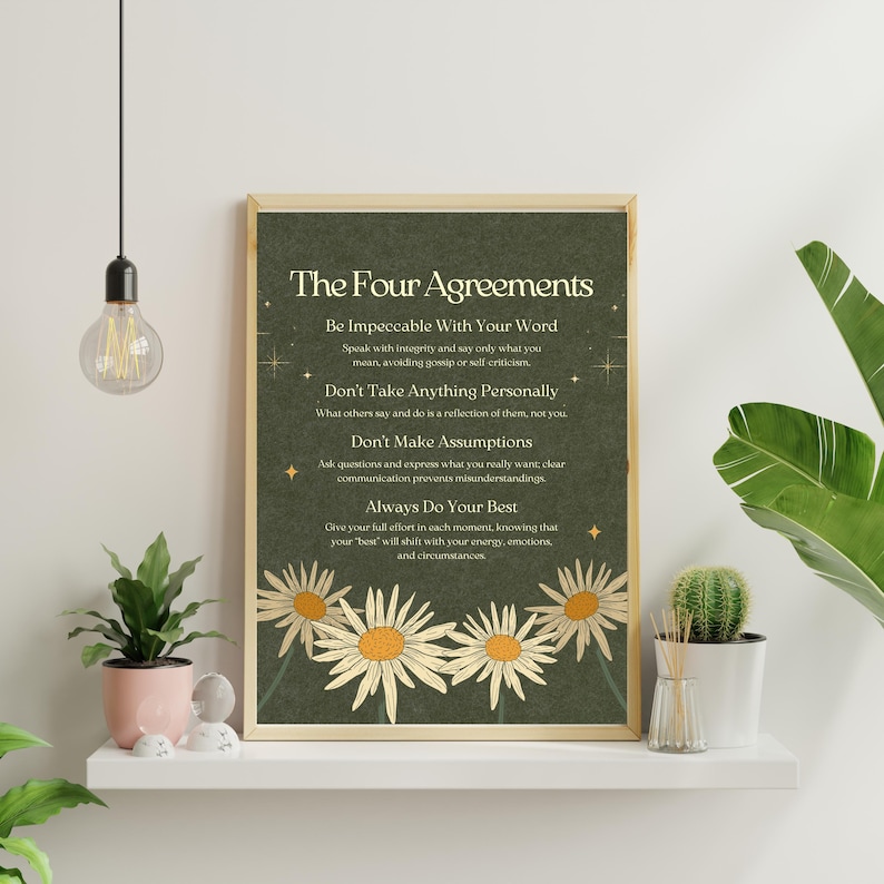 The Four Agreements Printable Poster | Digital Download - Etsy