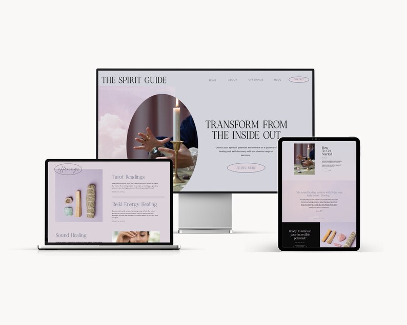 Spirit Guide Showit Website Template: Reiki, Tarot, Astrology - Etsy ...