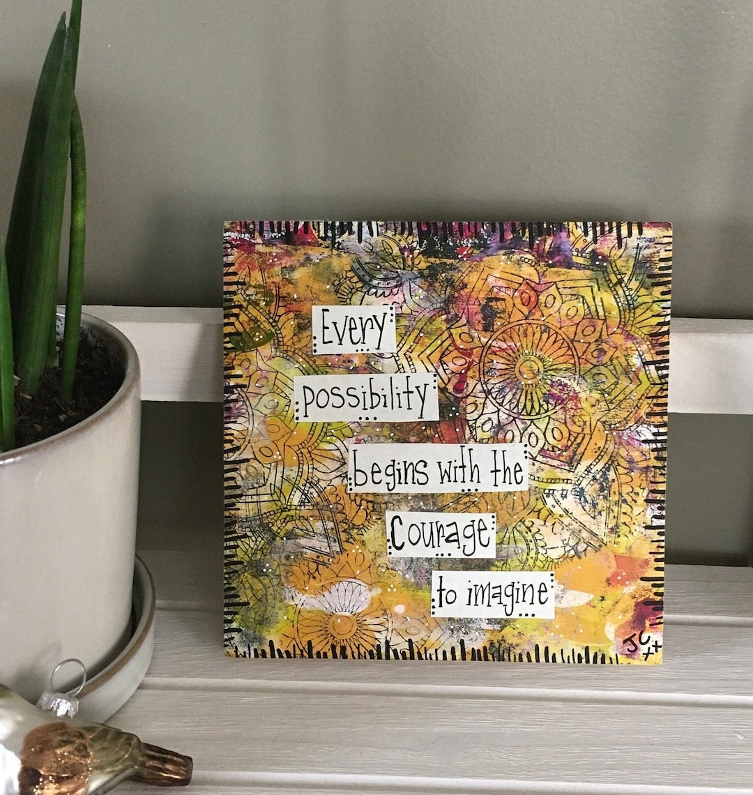 Inspirational Artwork, Office Decor, Encouraging Sign, Handmade Wall ...