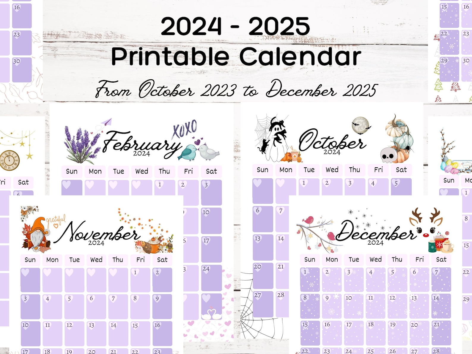Printable Calendars 2024 2025| Monthly Planner Printable | Cute ...