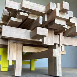 Modern Coffee Table Wood Brutalist Cubism - Etsy