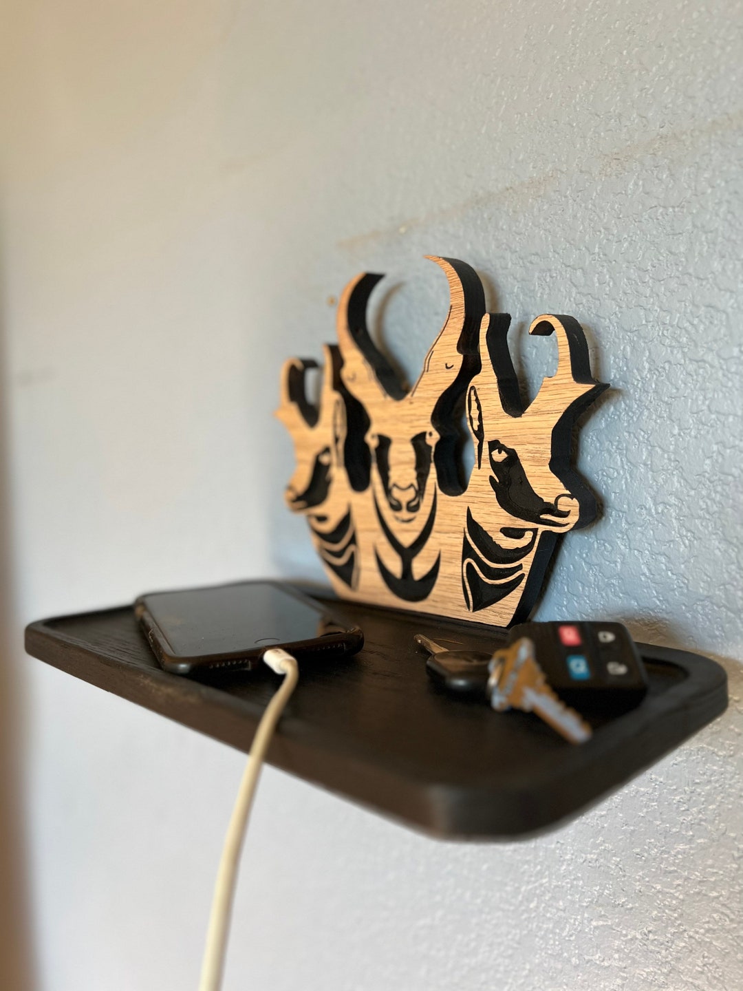 Key Rack Shelf, Floating Shelf, Entryway Key, Deer Wall Art - Etsy