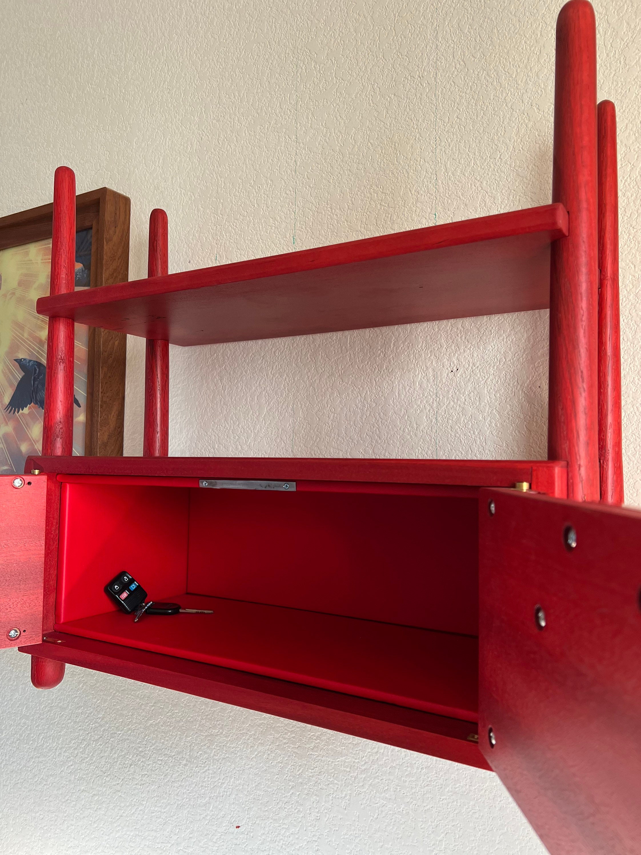Mid Century Floating Cabinet Modern Floating Shelf Floating Shelves Red ...