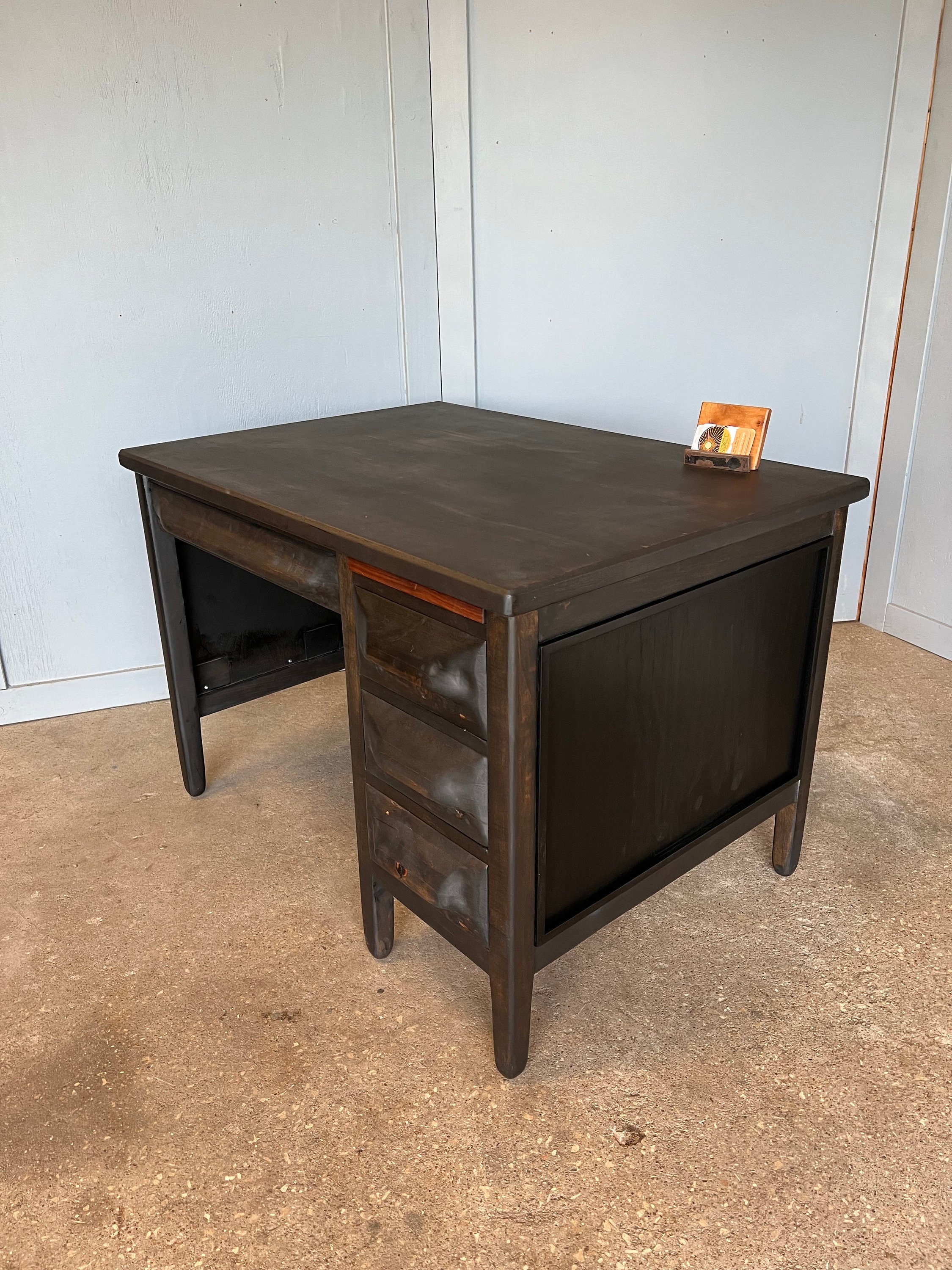 Modern Sculptural Desk Black, Writing Desk, Executive Desk, Office Desk ...