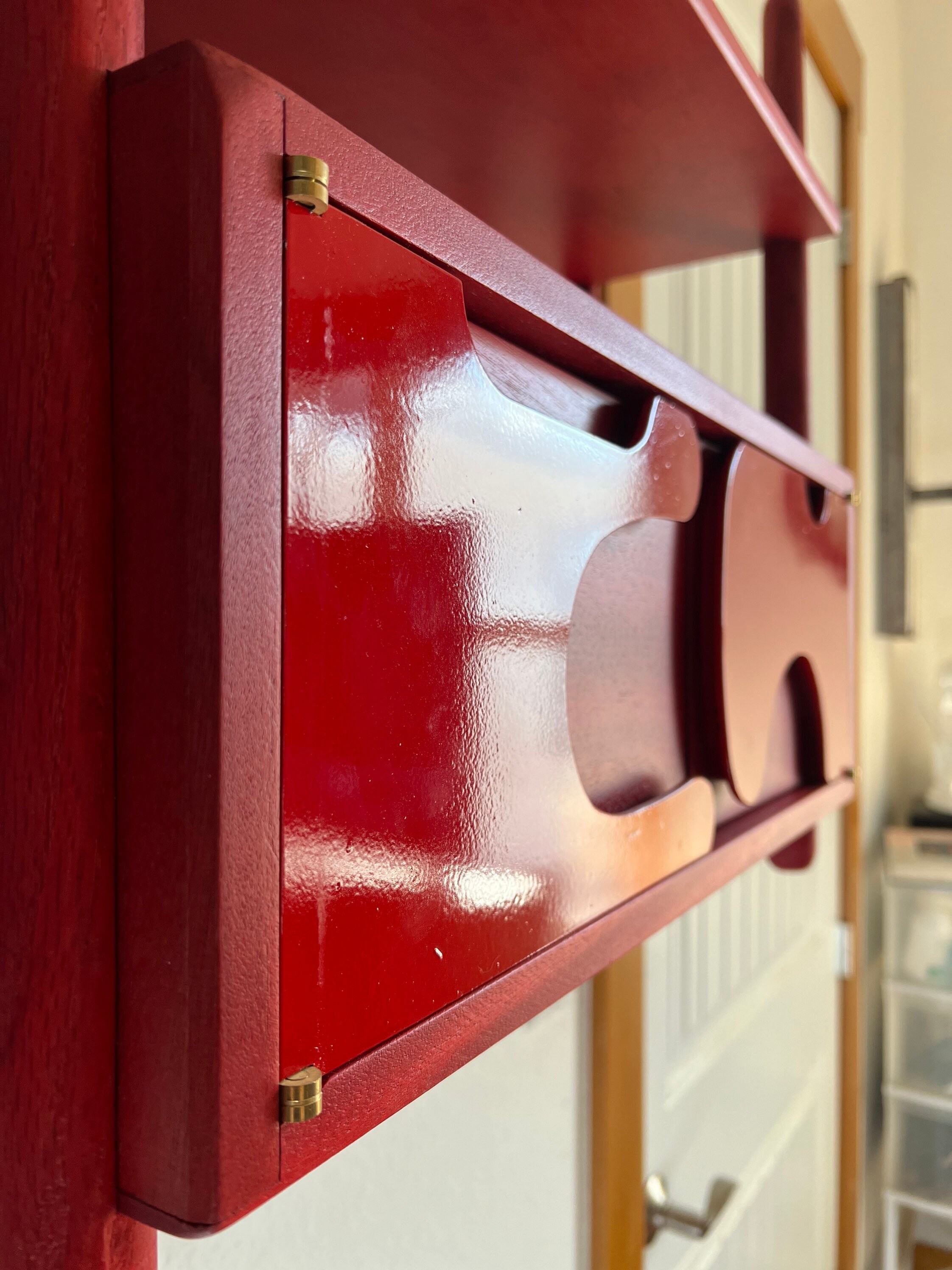 Mid Century Floating Cabinet Modern Floating Shelf Floating Shelves Red ...