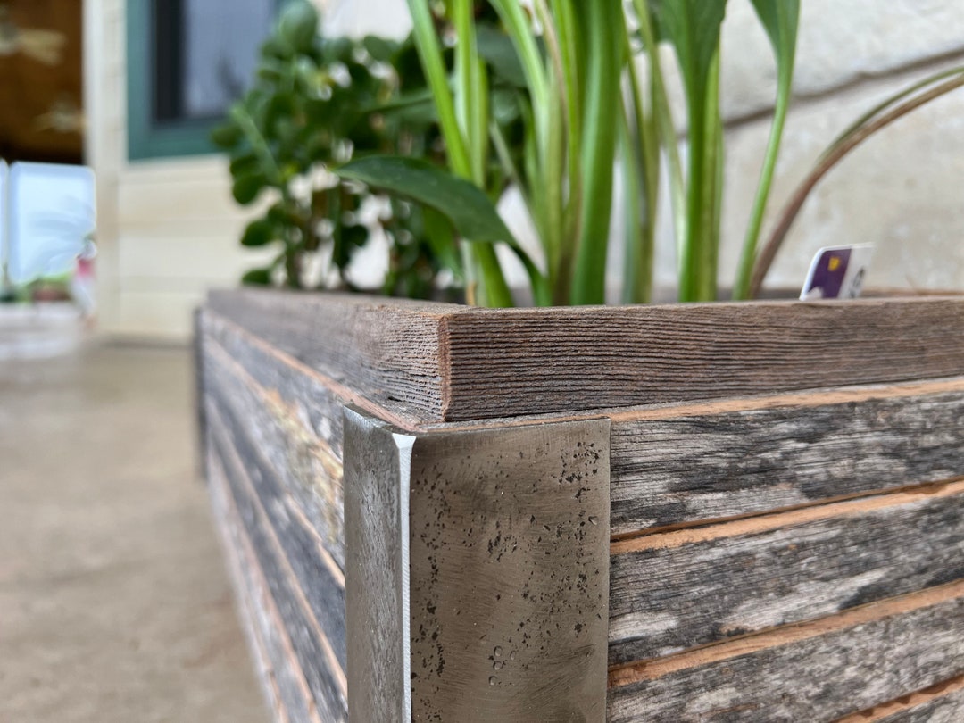 Planter Rustic Modern Garden Box Interior Exterior Wooden Trough Large ...