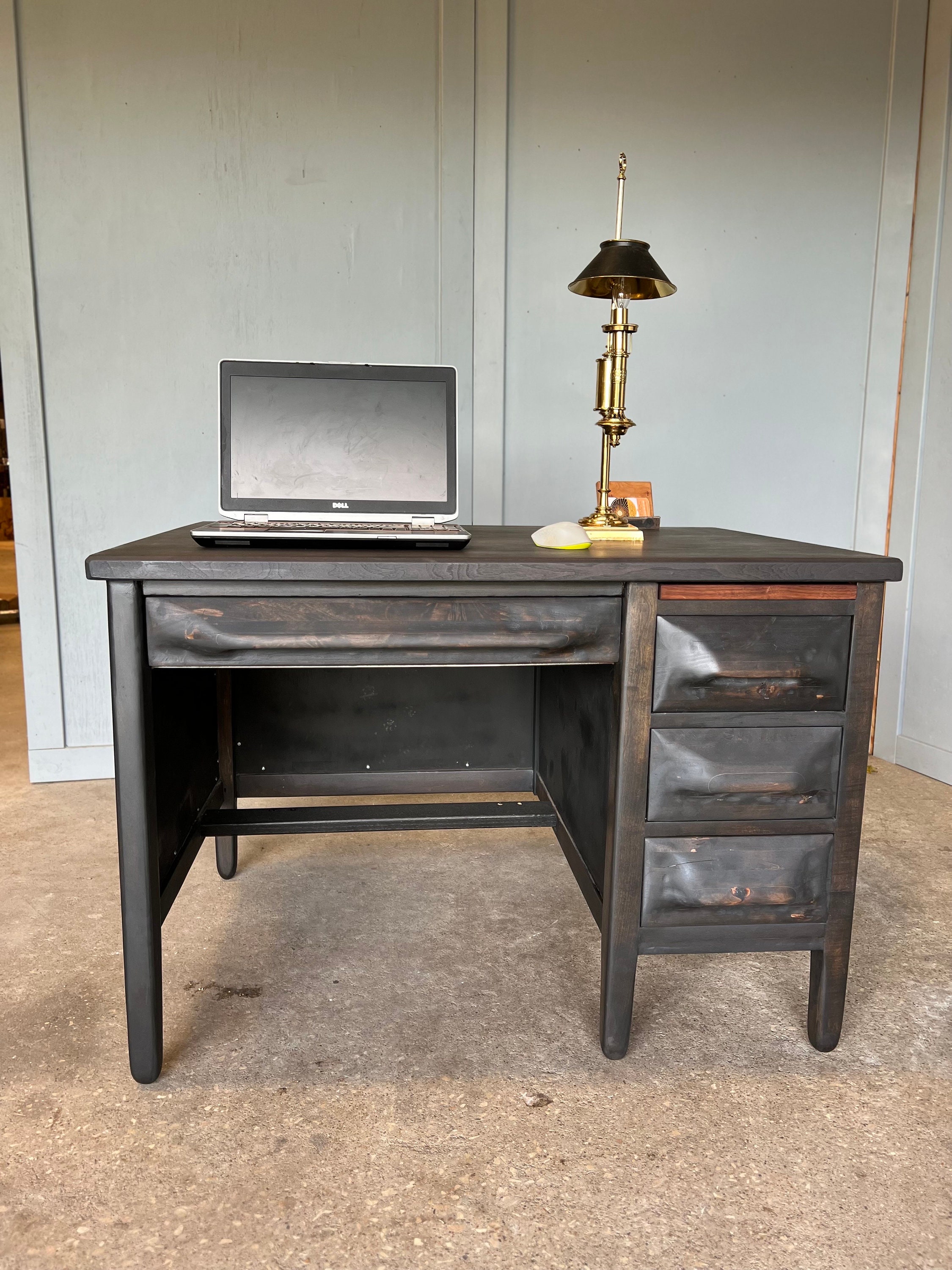Modern Sculptural Desk Black, Writing Desk, Executive Desk, Office Desk ...