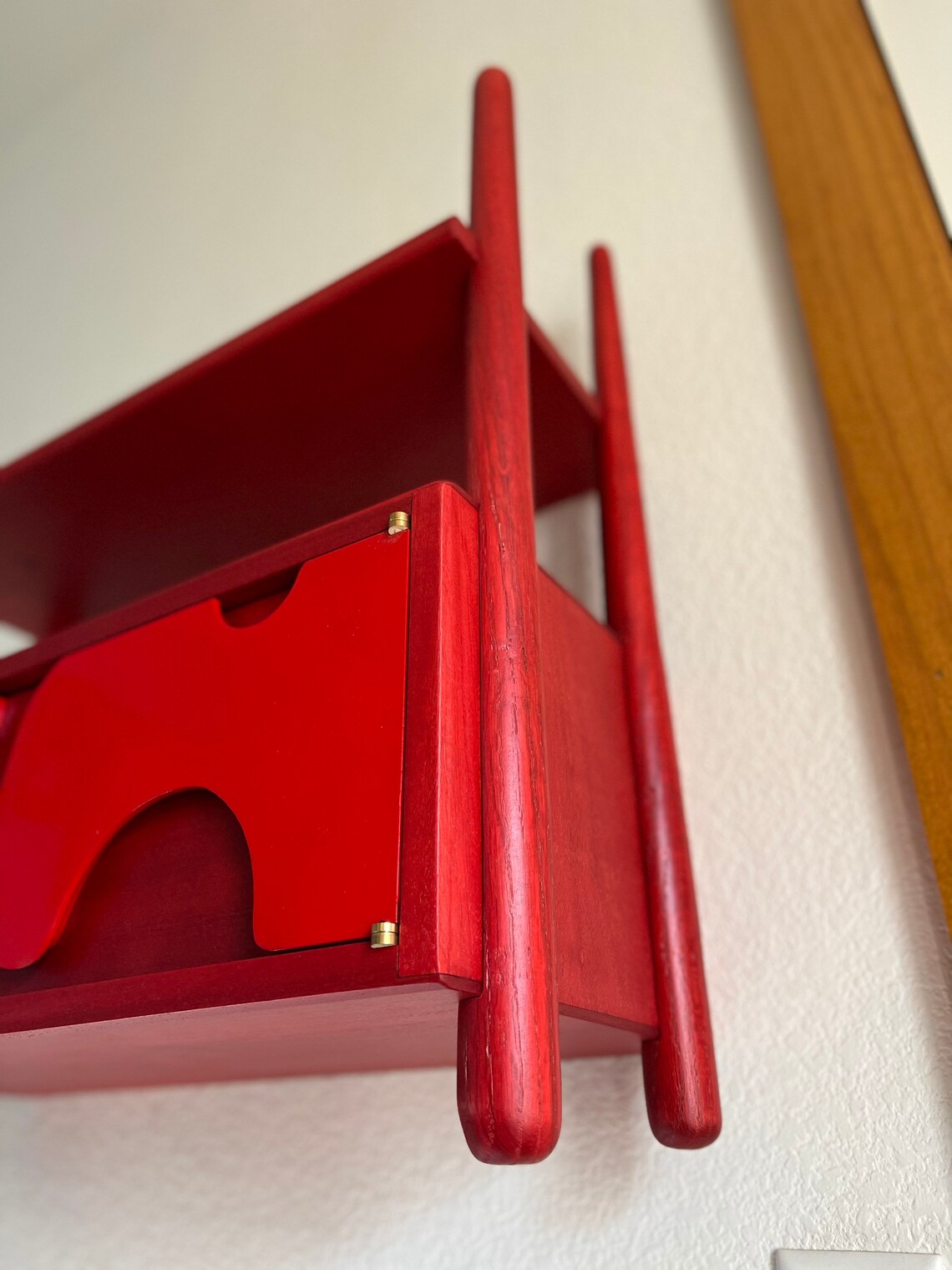 Mid Century Floating Cabinet Modern Floating Shelf Floating Shelves Red ...