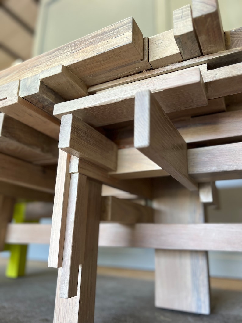 Modern Coffee Table Wood Brutalist Cubism - Etsy