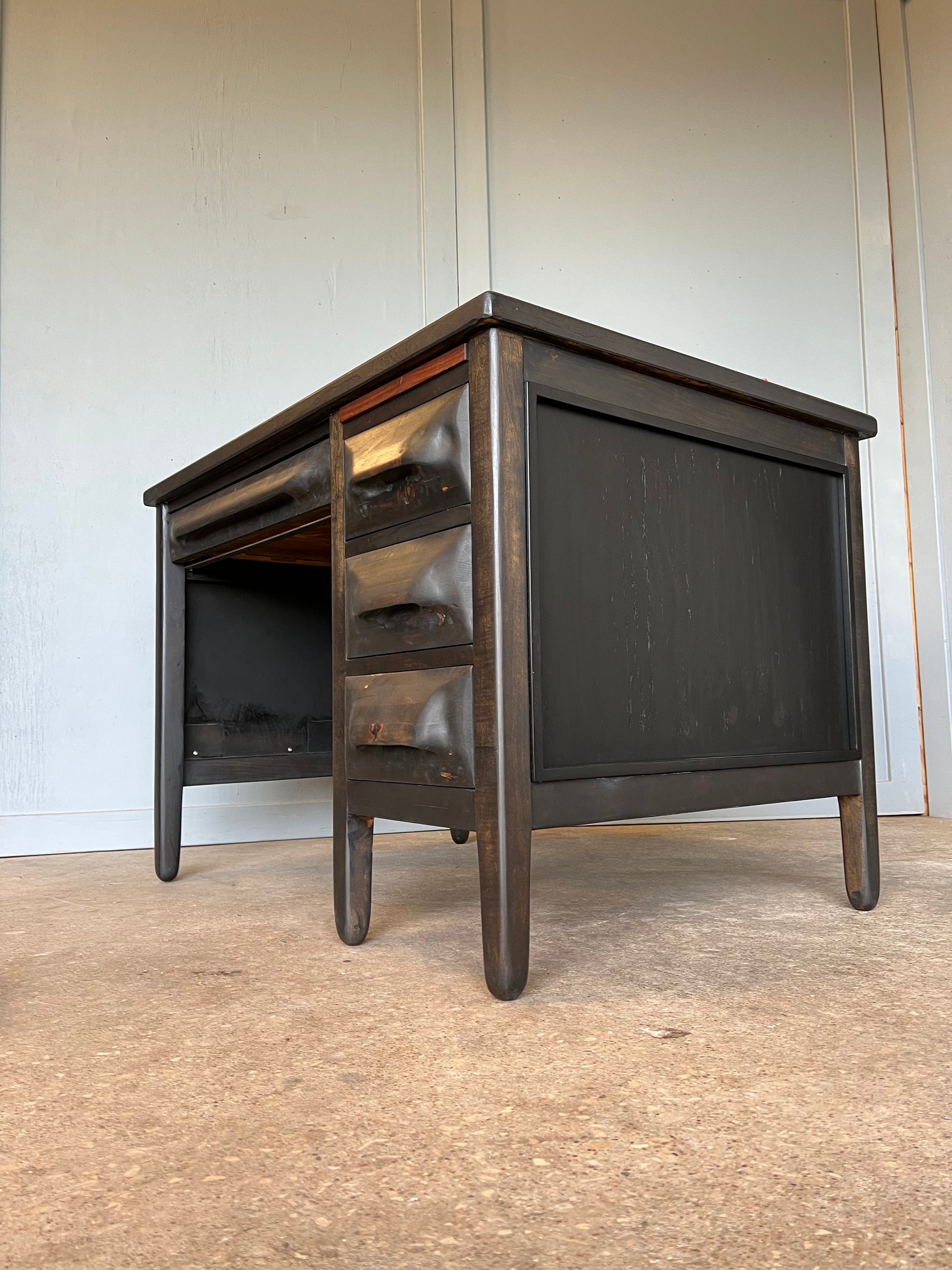 Modern Sculptural Desk Black, Writing Desk, Executive Desk, Office Desk ...