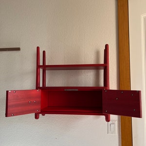 Mid Century Floating Cabinet Modern Floating Shelf Floating Shelves Red ...