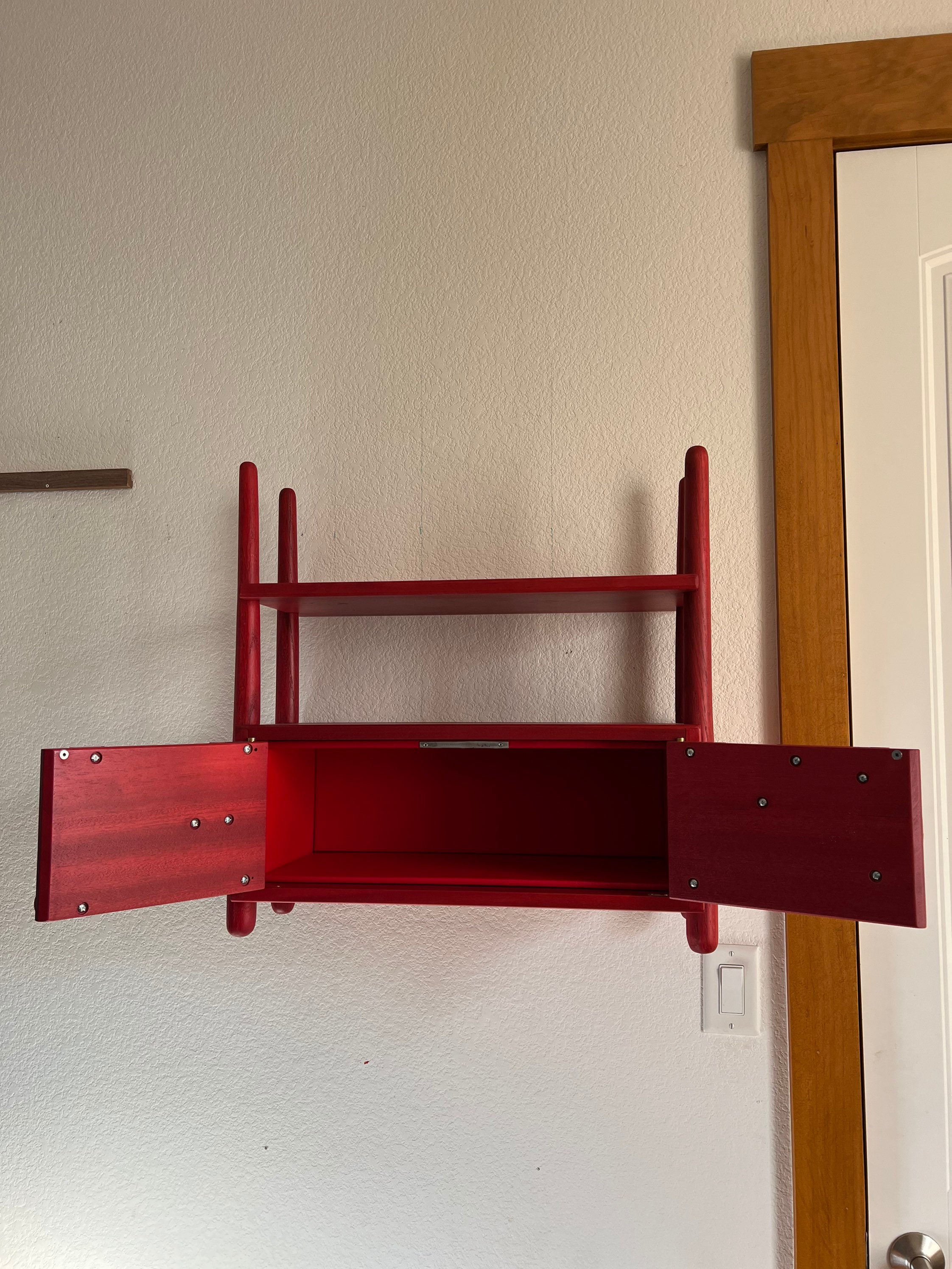 Mid Century Floating Cabinet Modern Floating Shelf Floating Shelves Red ...