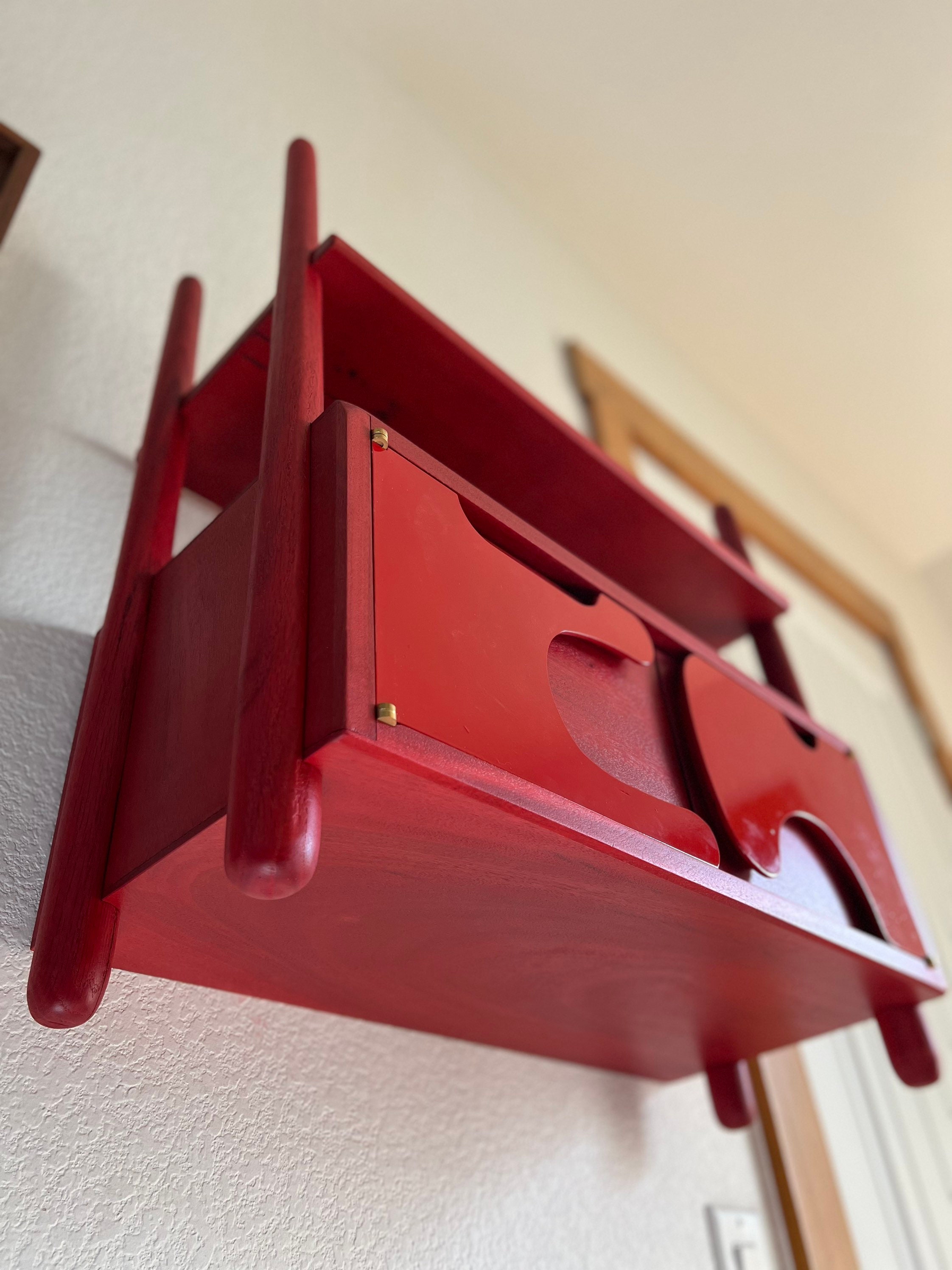Mid Century Floating Cabinet Modern Floating Shelf Floating Shelves Red ...