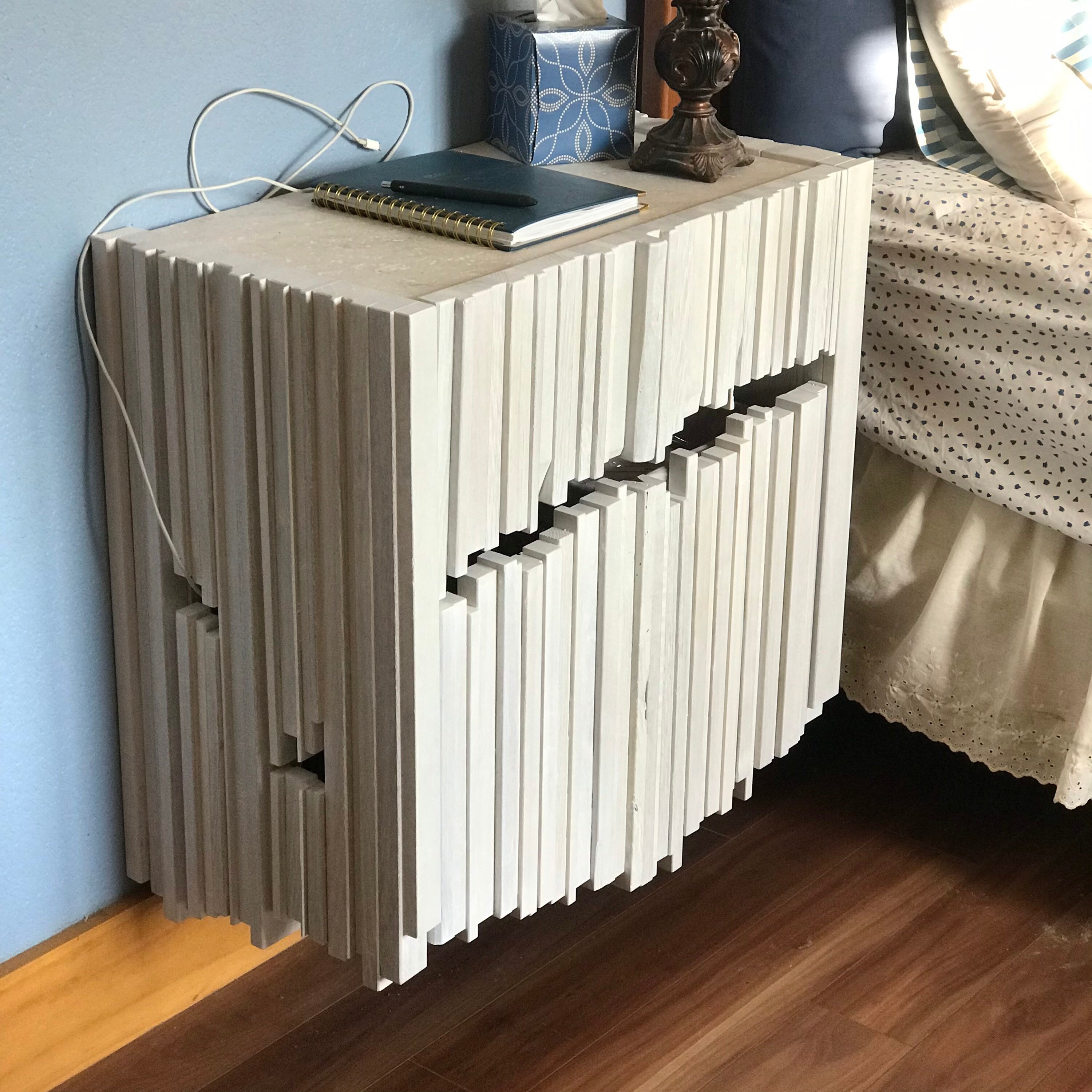Selenite Wood Floating End Table - Etsy