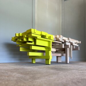 Modern Coffee Table Wood Brutalist Cubism - Etsy