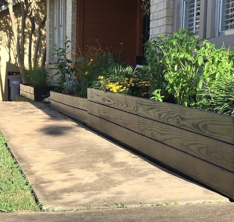 Customizable Planter Garden Box Interior Exterior Wooden Trough Large ...