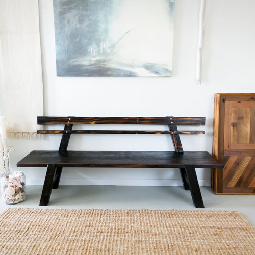 Outdoor Shou Sugi Ban Bench Coffee Table Modern Rustic - Etsy