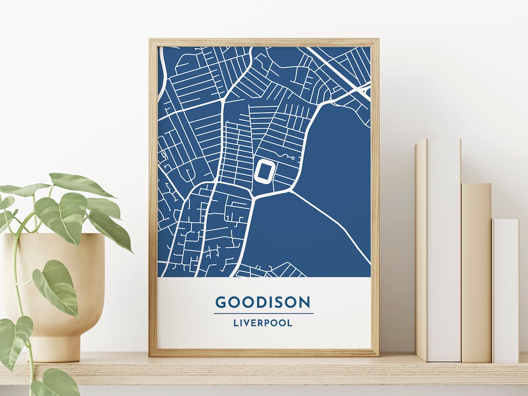 Everton Football Stadium Map Art Poster, Goodison Print Gift, Best ...