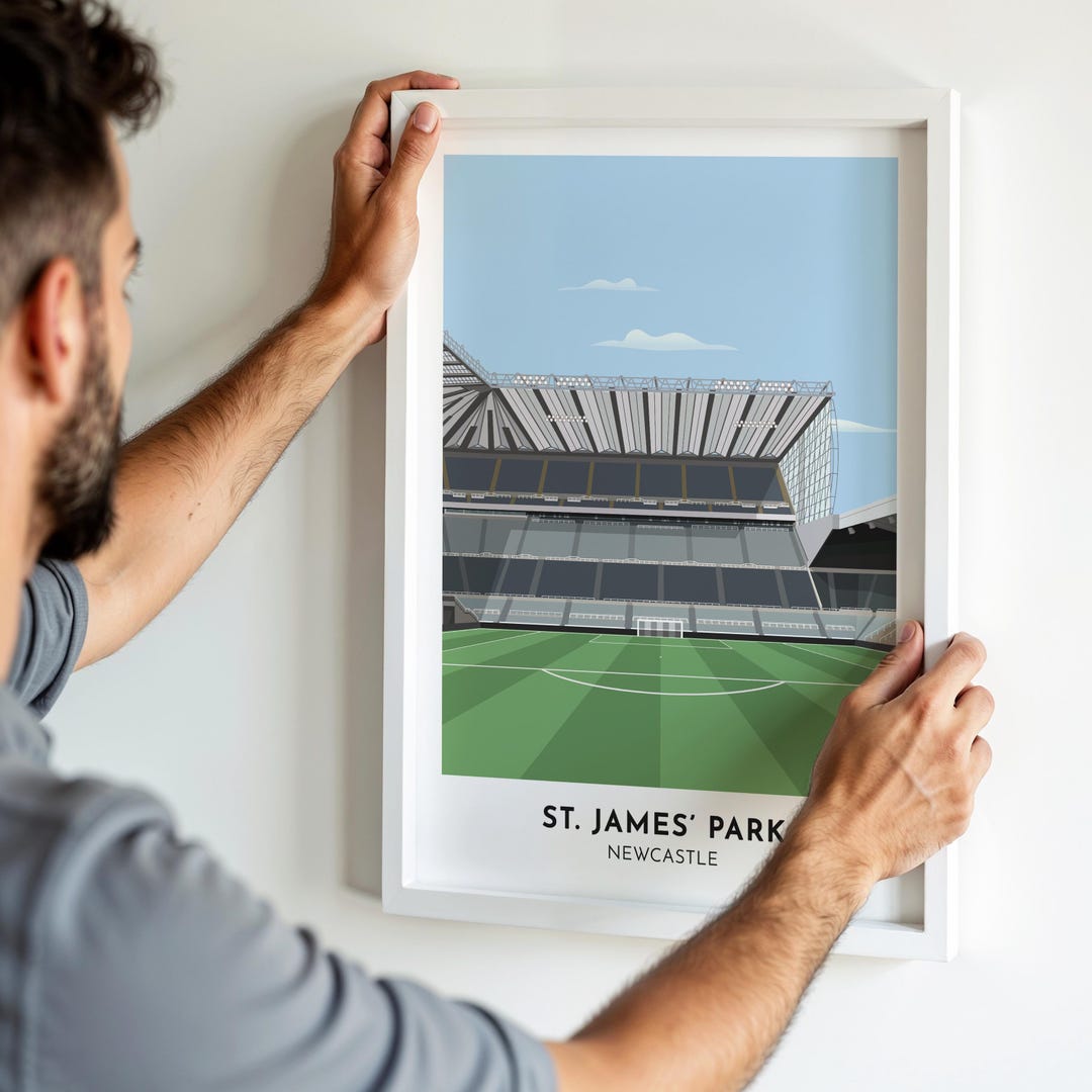Newcastle United Art Print Gift, St. James' Park Stadium Illustration ...