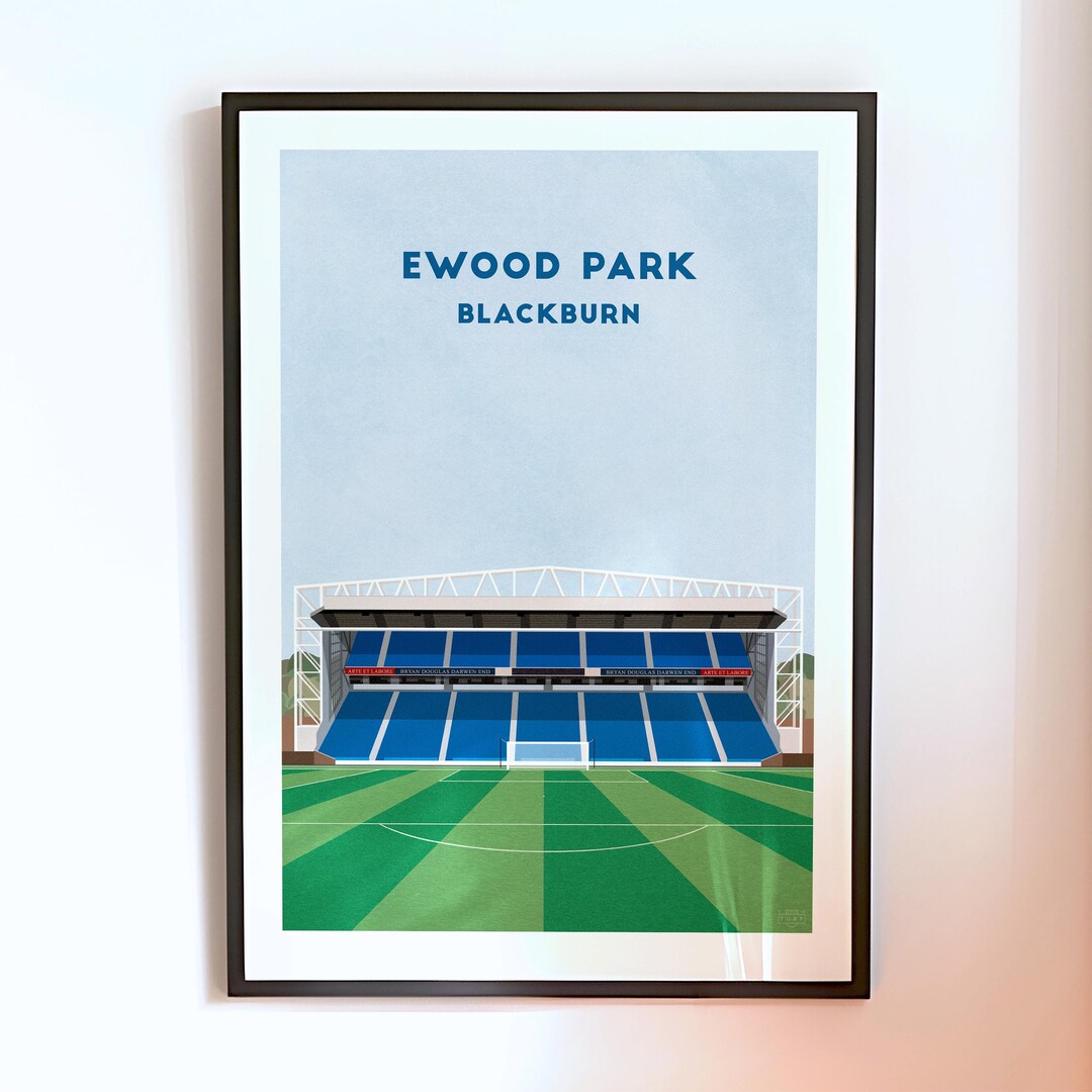 Blackburn Rovers Ewood Park Stadium Print - Football Poster Wall Art ...